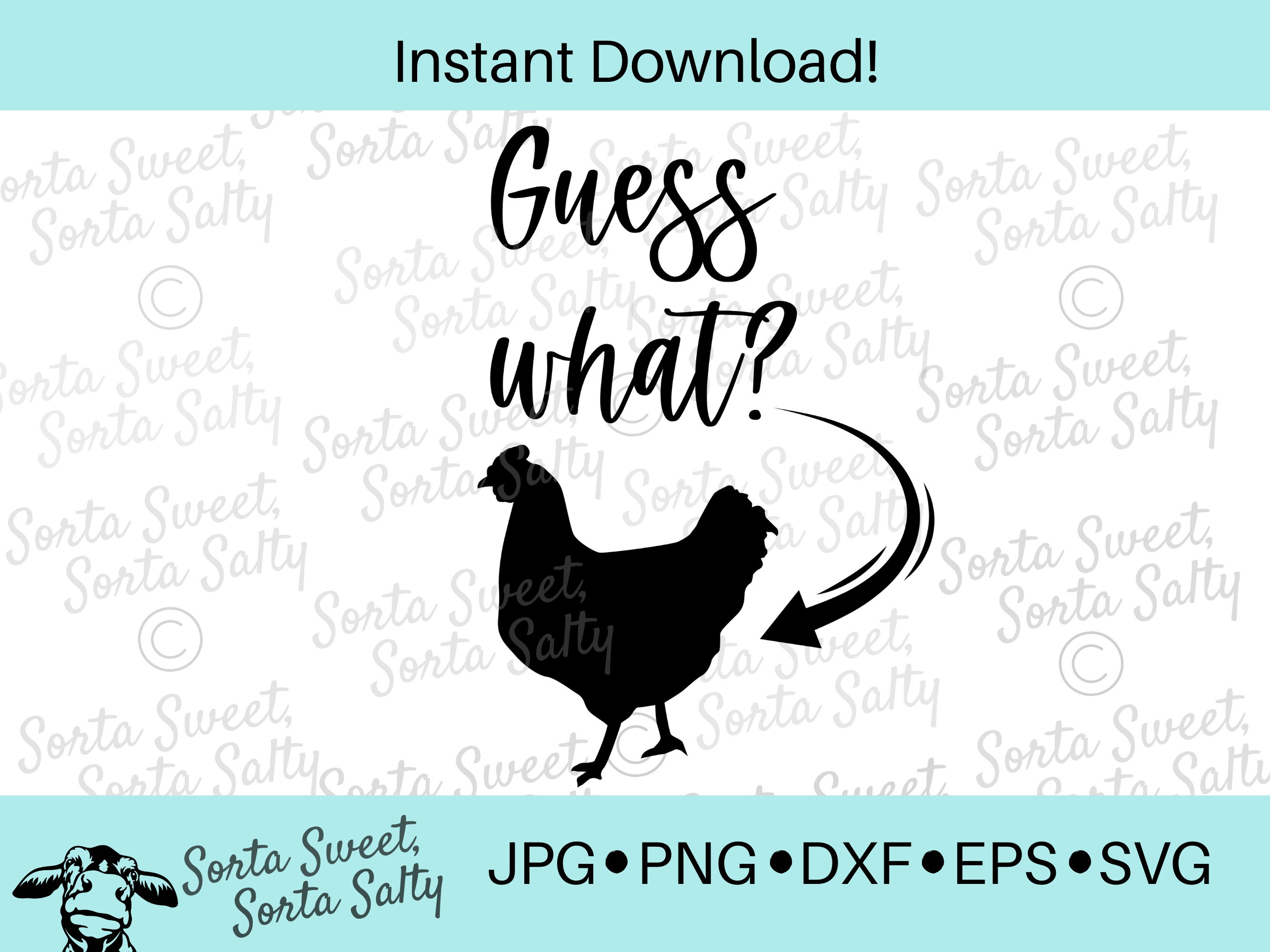 Guess What Chicken Butt Svg |chicken Svg | Chicken Png | Funny| Digital ...