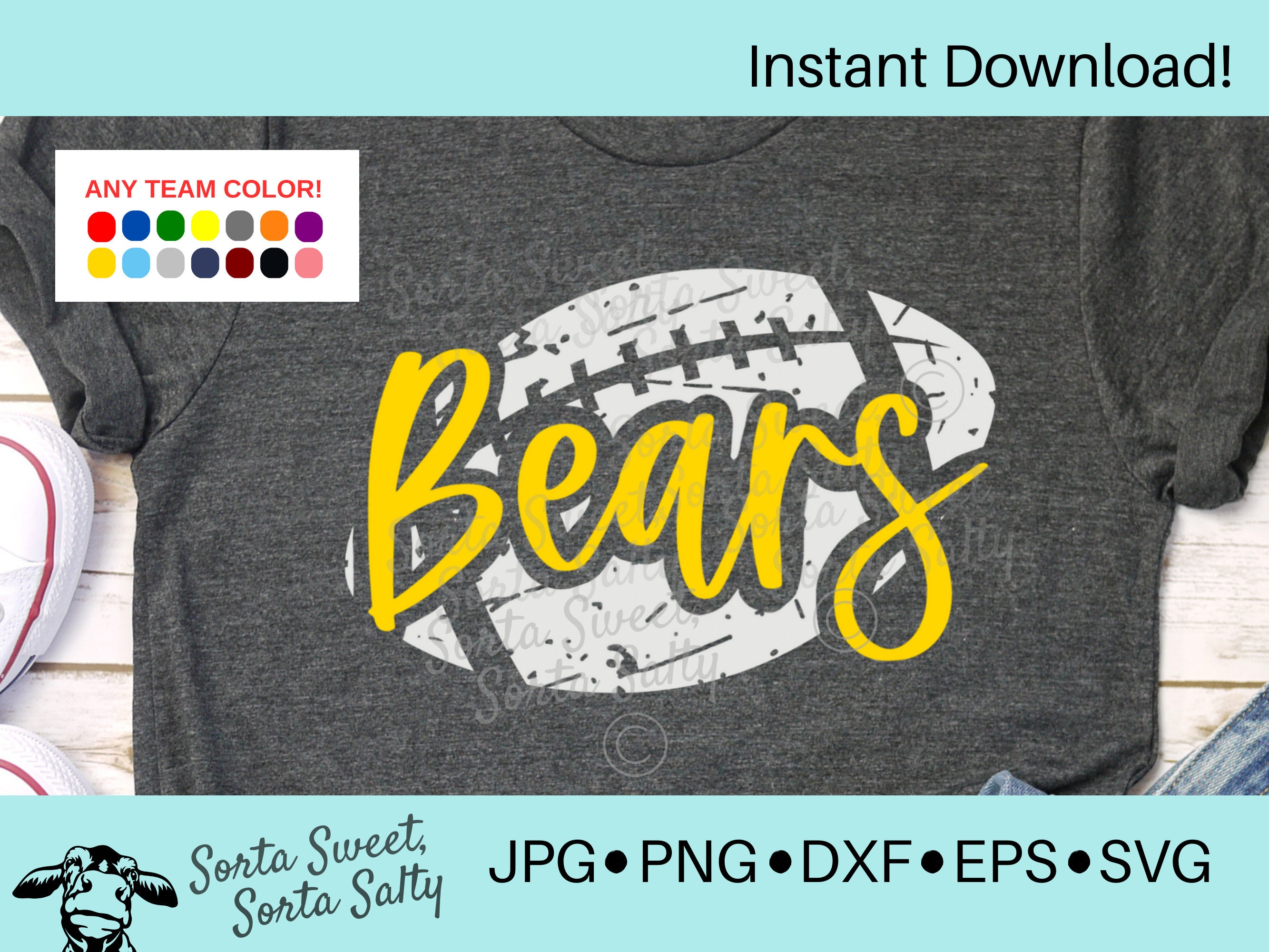 Bears Football SVG Bears SVG Bears Shirt Grunge Team Coach Parent Shirt ...