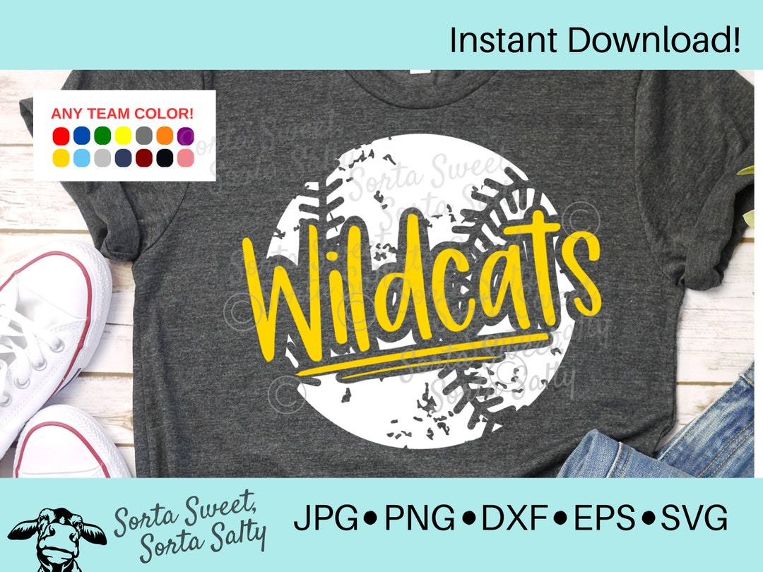 Wildcats Baseball SVG Wildcats SVG All Team Colors Youth Baseball ...