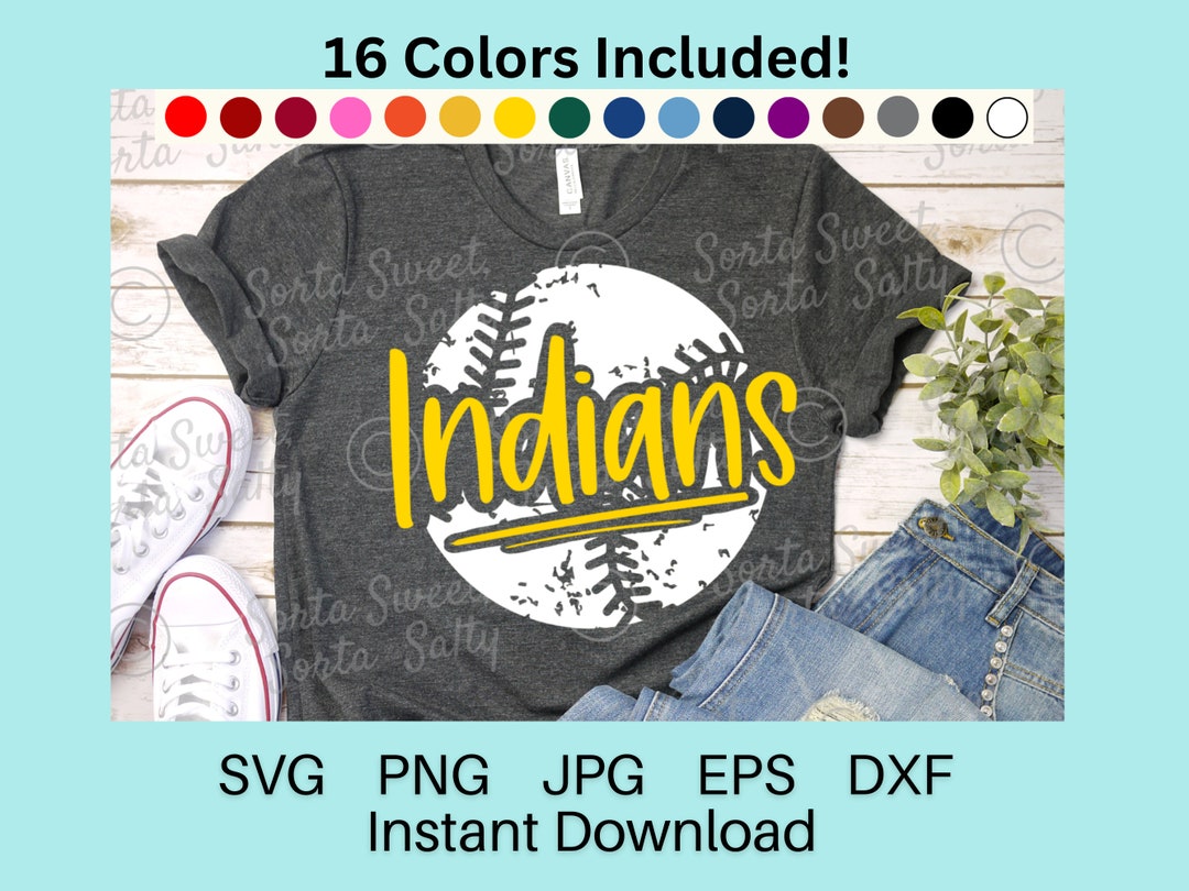 Indians Baseball SVG | Indians Baseball PNG | 16 Team Colors | Baseball ...