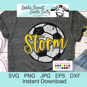 Storm Soccer SVG | Storm SVG | Storm Soccer Team Shirt | Grunge ...