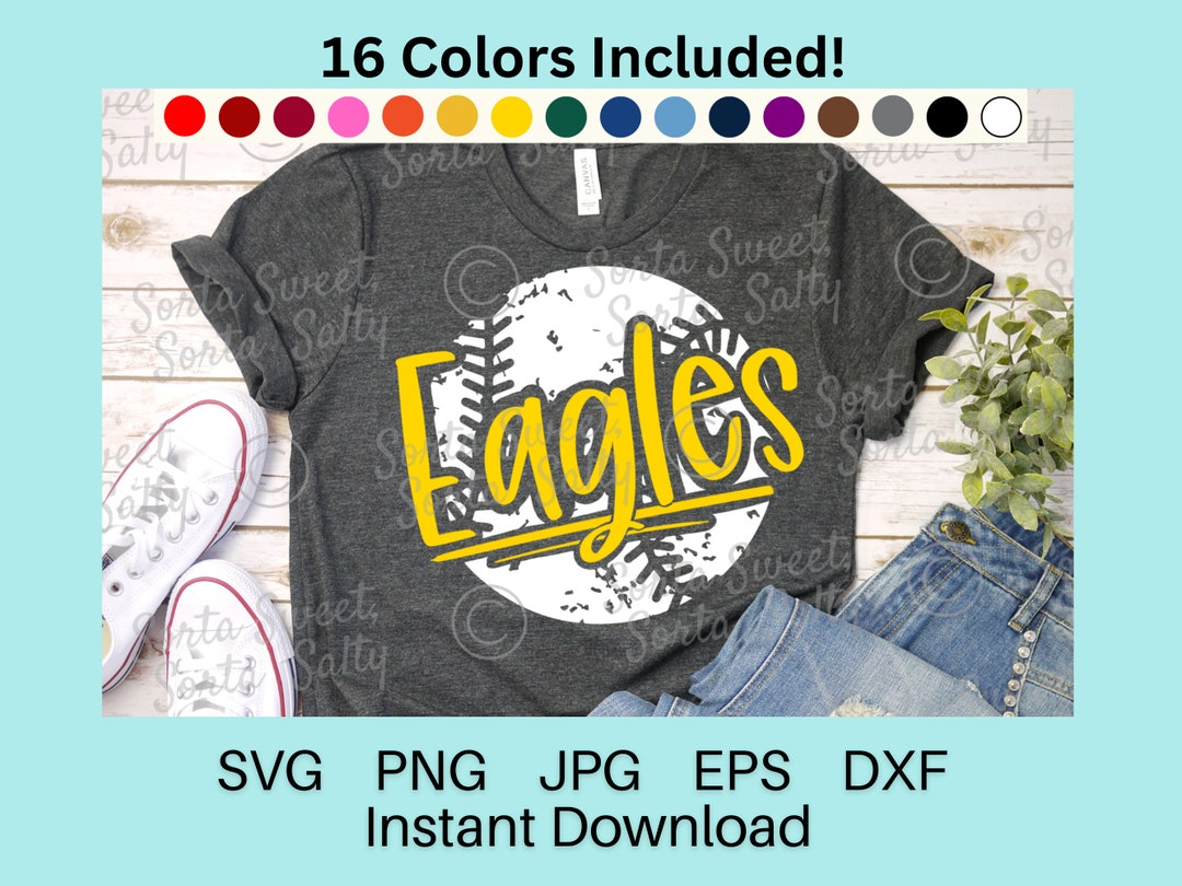 Eagles Baseball SVG | Eagles Baseball PNG | 16 Colors | Weathered ...