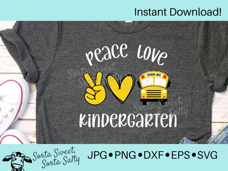 Peace Love Kindergarten Svg | Teacher SVG | Back to School SVG | Back ...