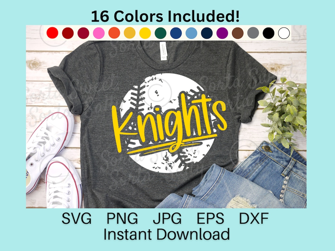 Knights Baseball SVG | Knights Baseball PNG| 16 Team Colors | Youth ...