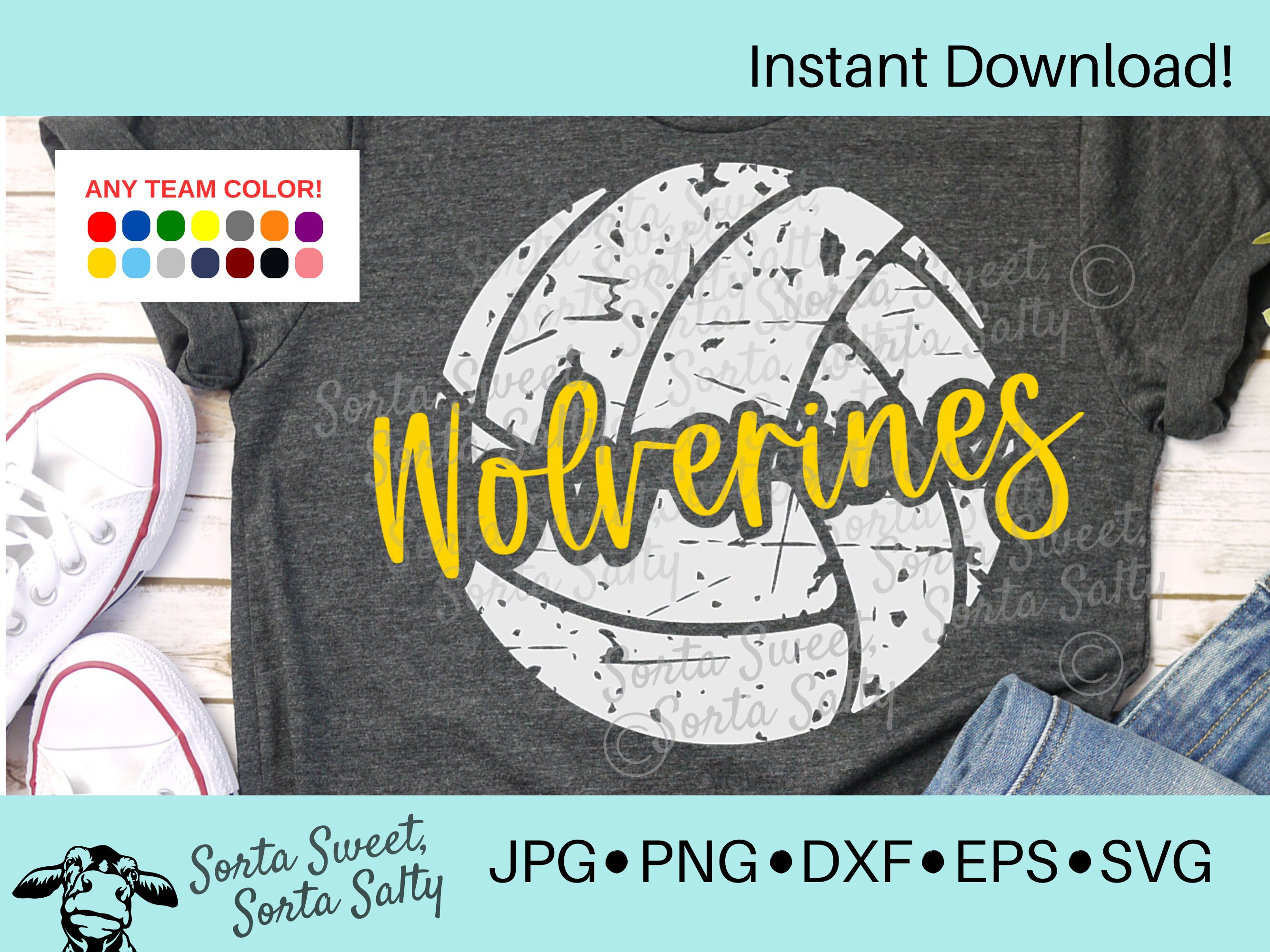 Wolverines Volleyball SVG Wolverines Volleyball Shirt Grunge Coach ...