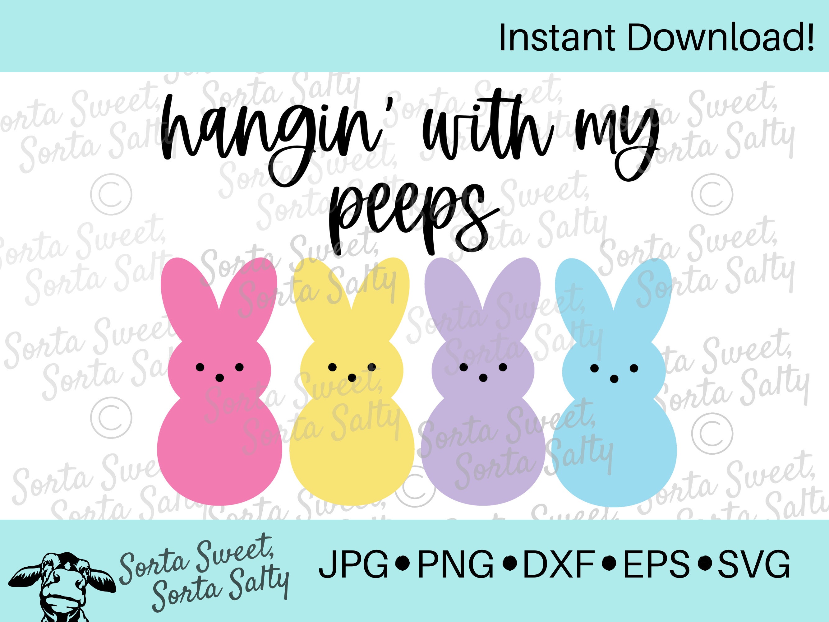 Easter Peeps | Hangin With My Peeps SVG| Digital Download | Cute Svg ...