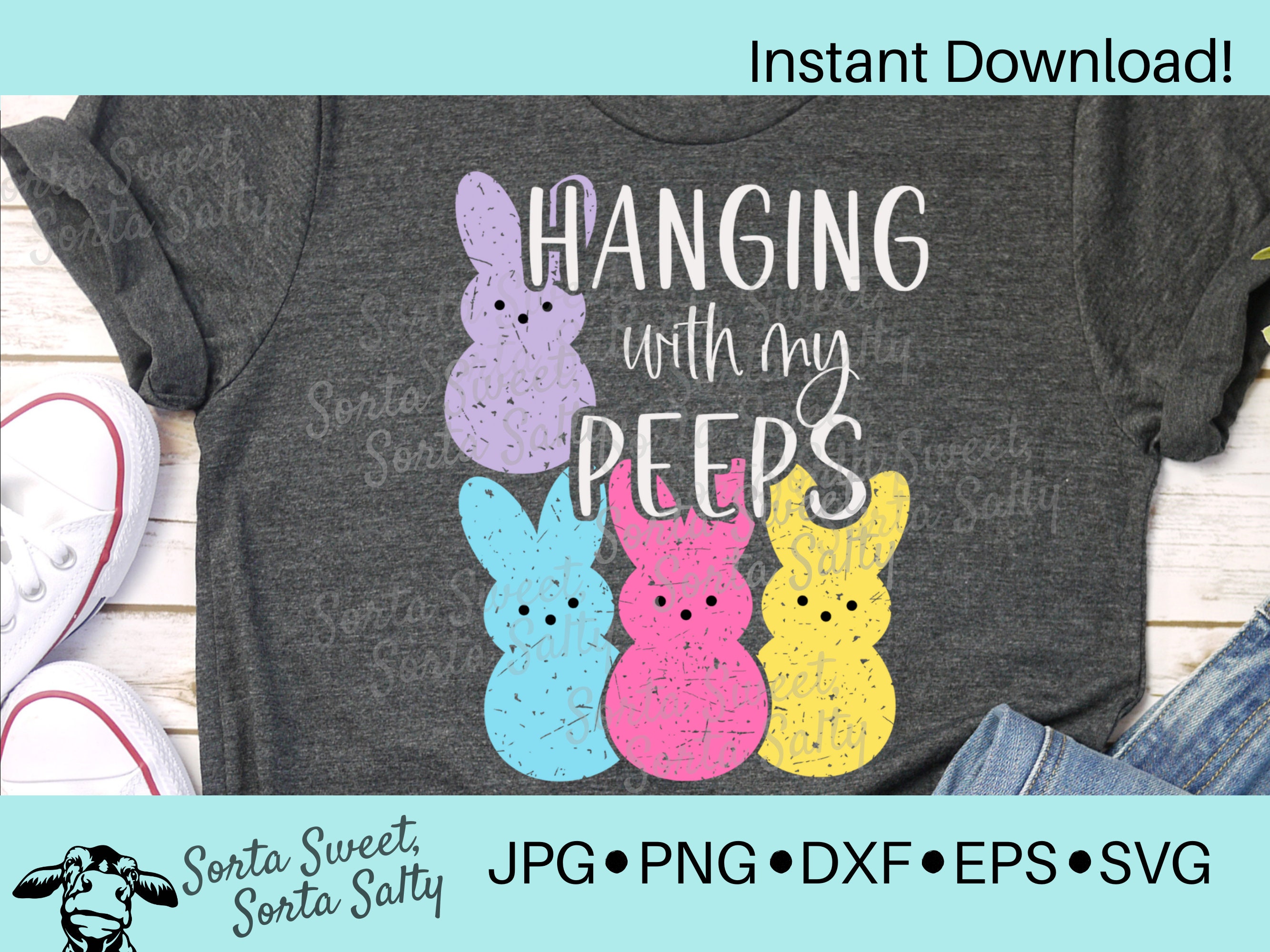 Easter Peeps Hanging With My Peeps SVG Easter SVG Easter Svg Png Dxf ...