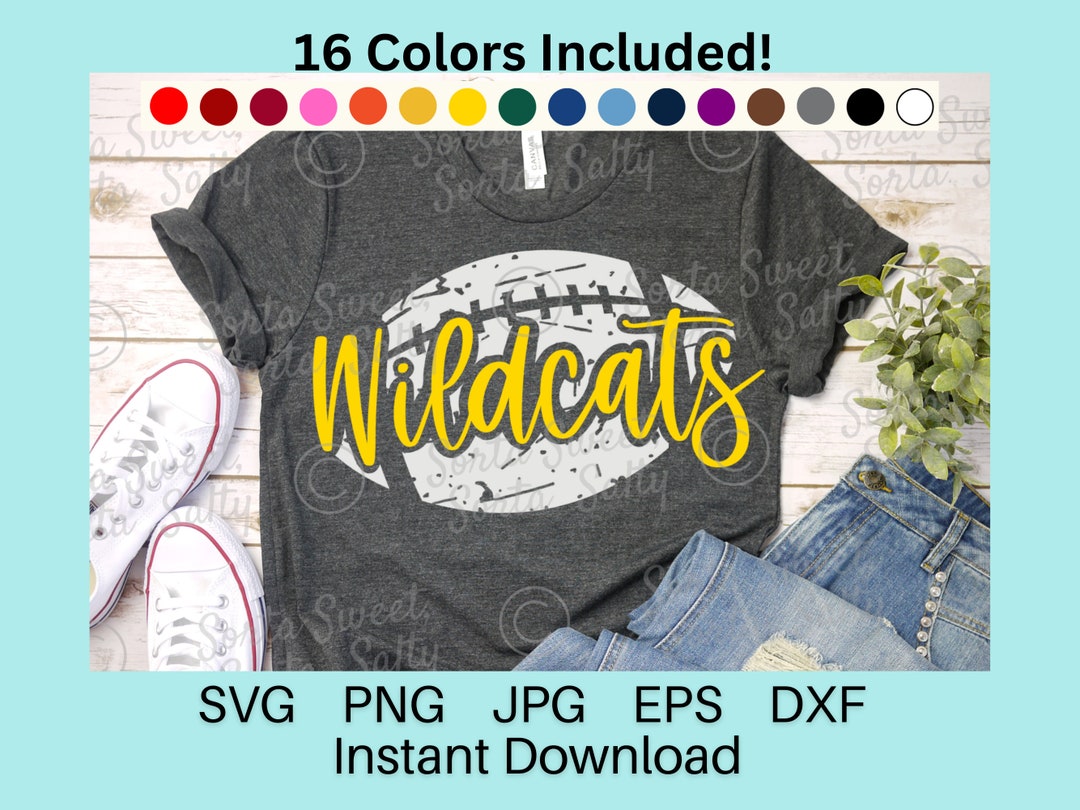 Wildcats Football SVG | Wildcats Football PNG | Grunge Weathered | 16 ...