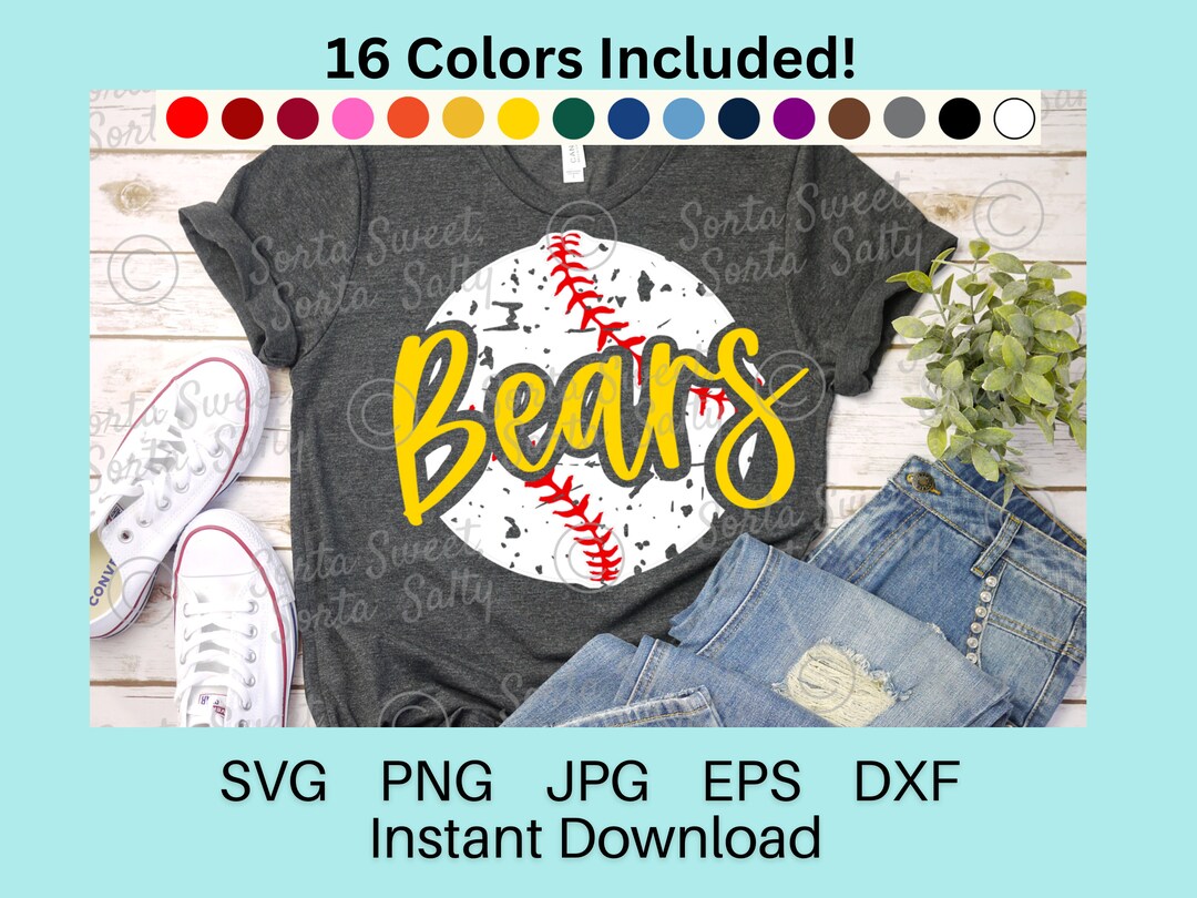 Bears Baseball SVG | Bears Baseball 16 Team Colors PNG JPG | Player ...