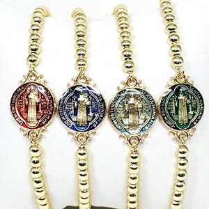 Saint Benedict Patron Saint/cross Dainty Reversible Amulet Medal Slider ...