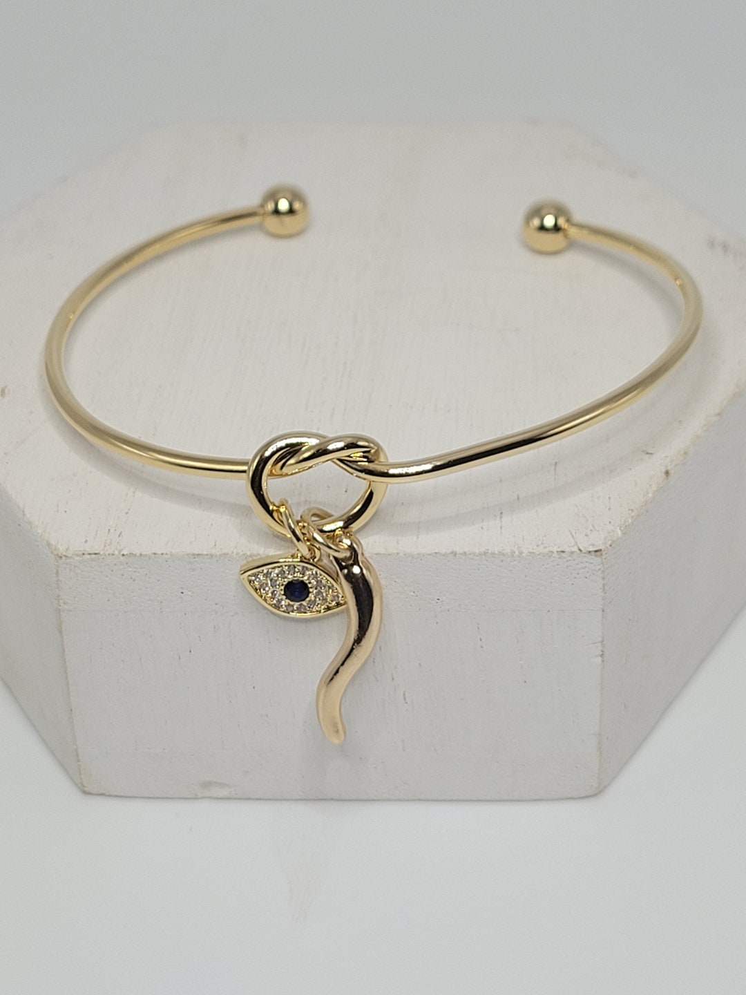 Italian Cornicello Horn and Greek Evil Eye Malocchio Maloik - Etsy