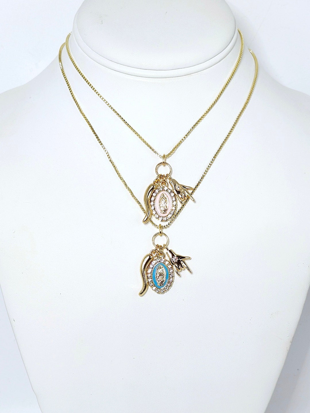 Italian Luck Cornicello Horn Mano Cornuto Hand Gold Pink Blue Red ...