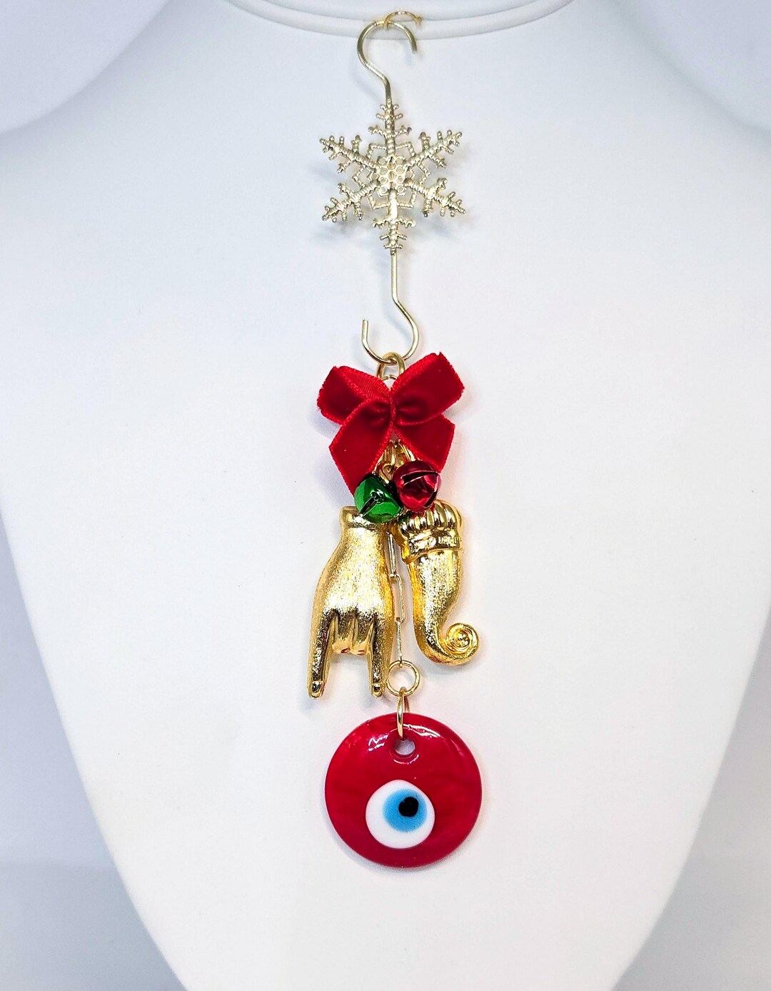 Christmas Tree Amulet Good Luck Ornament With Mano Cornuto Italian Horn ...