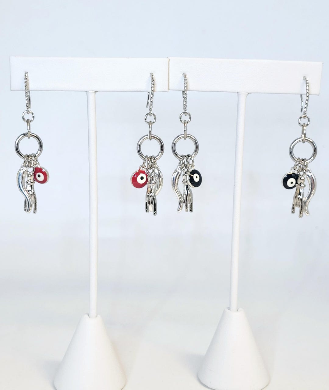 Italian Horn Mano Cornuto Hand Evil Eye Protection Charm Earrings Lucky ...