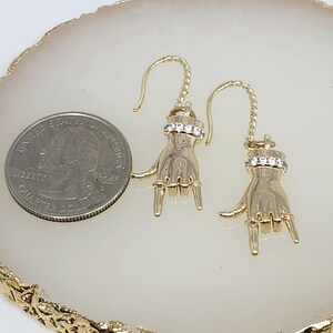 Good Luck Italian Mano Cornuto Hand Amulet Charm CZ Bling Protection ...