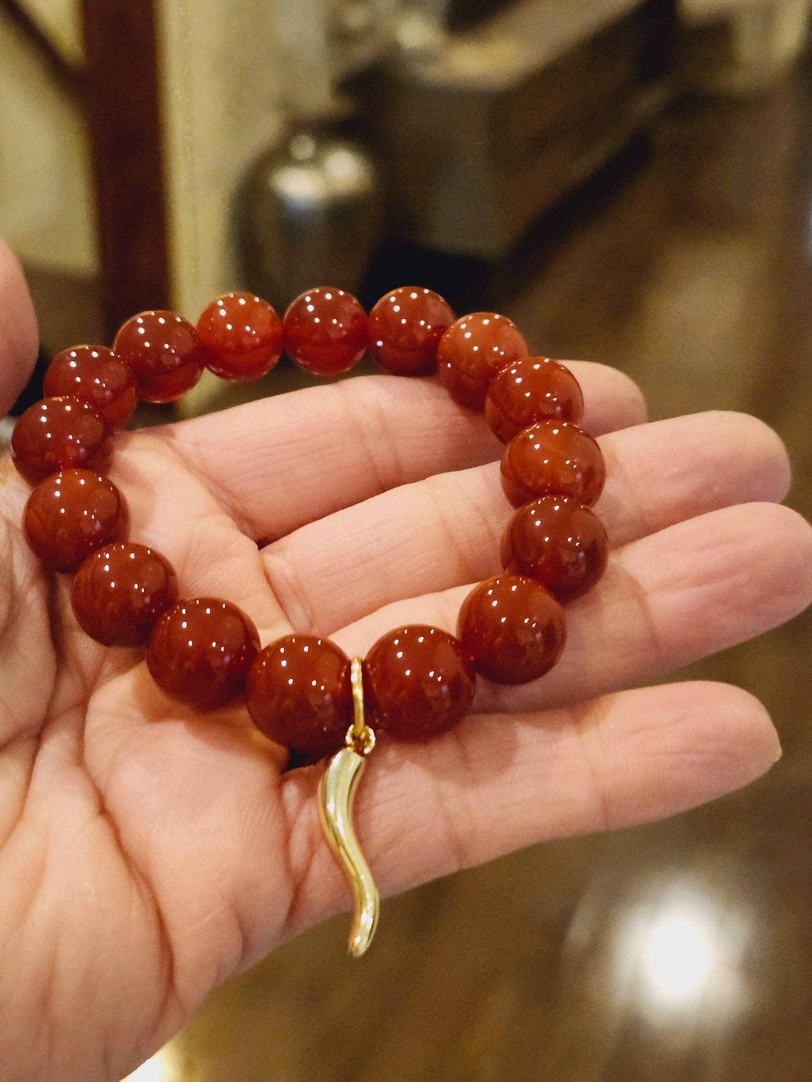 Italian Gold Cornicello Horn Pepper Portafortuna Amulet Talisman 12mm ...