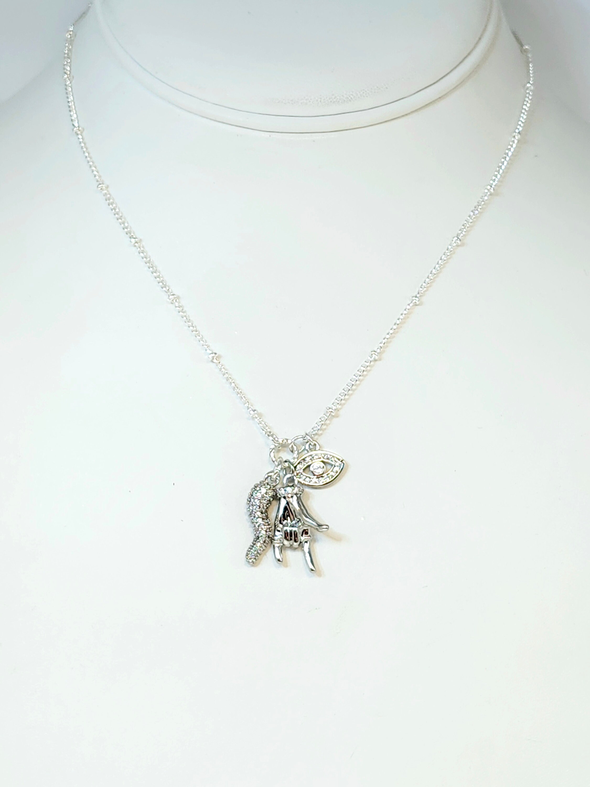 Italian Bling Cornicello Horn Mano Cornuto Hand Evil Eye Luck ...