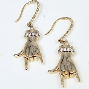 Good Luck Italian Mano Cornuto Hand Amulet Charm CZ Bling Protection ...