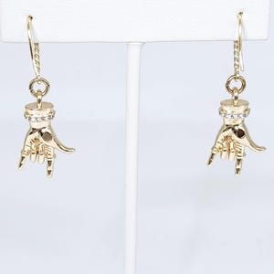 Good Luck Italian Mano Cornuto Hand Amulet Charm CZ Bling Protection ...