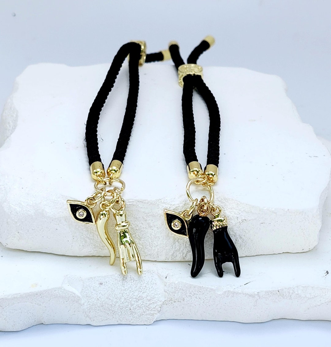 Italian Horn Hand Evil Eye Protection Lucky Charm Trendy Slider ...