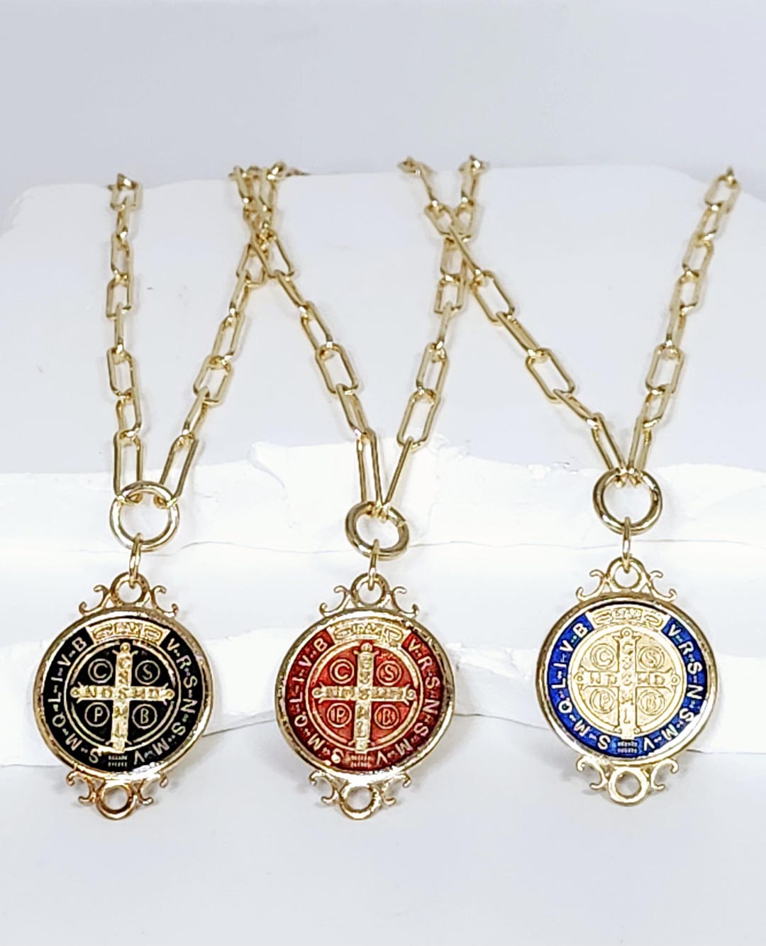 Saint Benedict Patron Saint Cross Reversible Mod Talisman Medal ...
