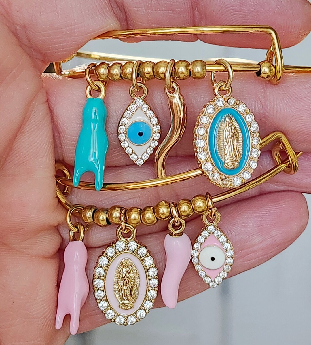 Italian Horn Mano Cornuto Hand Evil Eye Blessed Mother Protection Charm ...