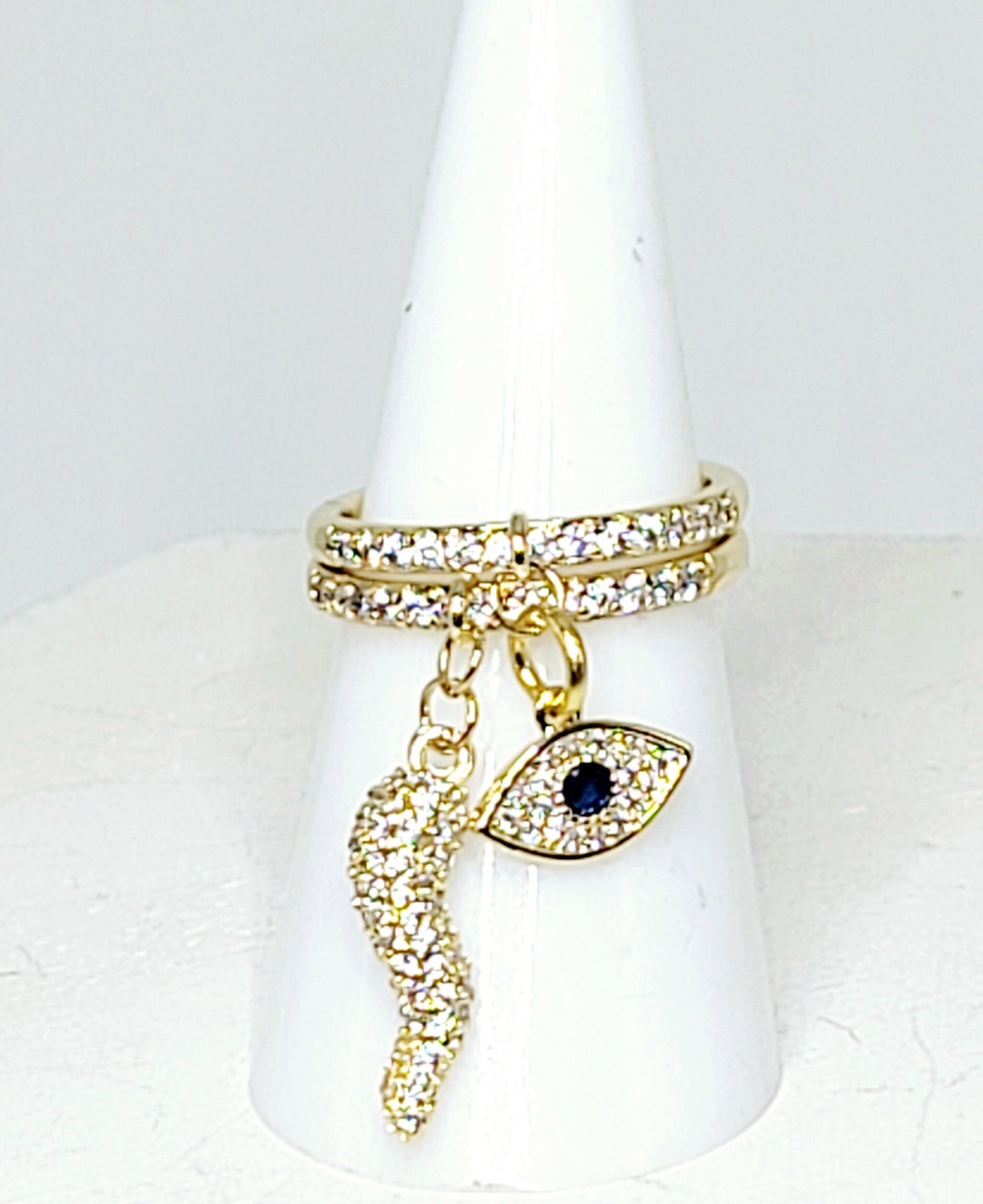 Italian Cornicello Horn Pepper or Evil Eye Block Malocchio Luck Gold ...