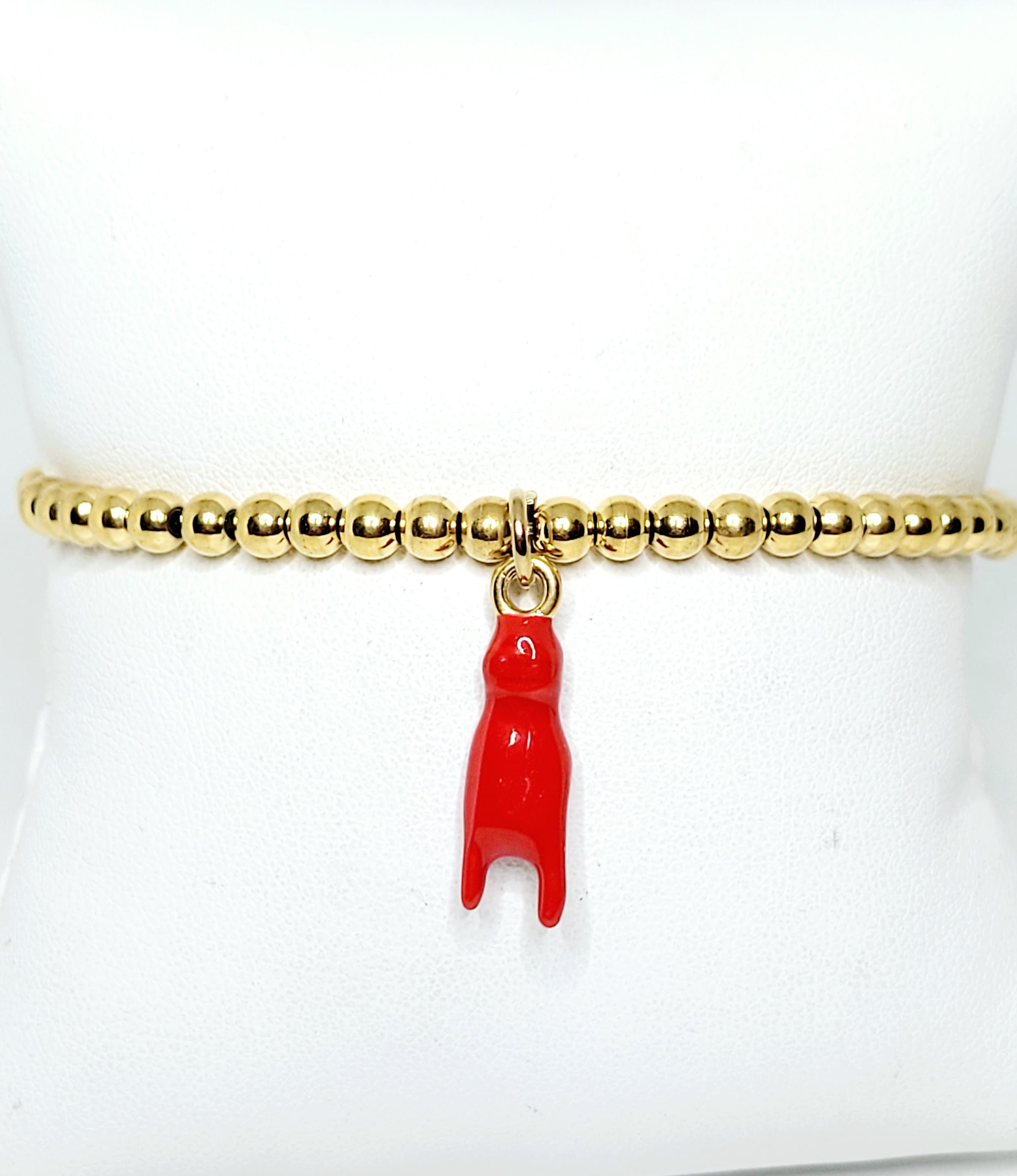 Cornicello Cornuto Red Italian Horn Malocchio Maloik Stretch Gold ...