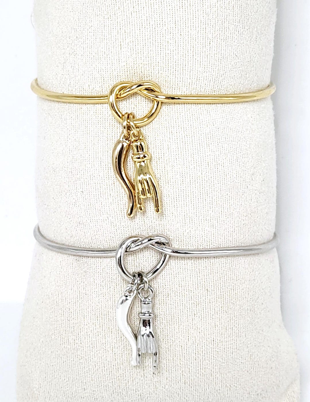 Italian Horn Mano Cornuto Hand Love Knot Protection Bracelet Good Luck ...