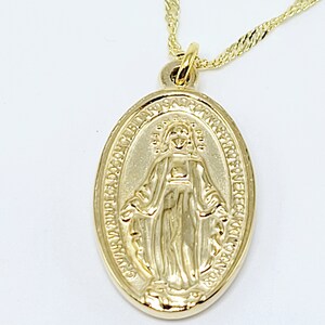 Miraculous Medal Cubic Zirconia Cross Catholic Pendant Necklace Blessed ...