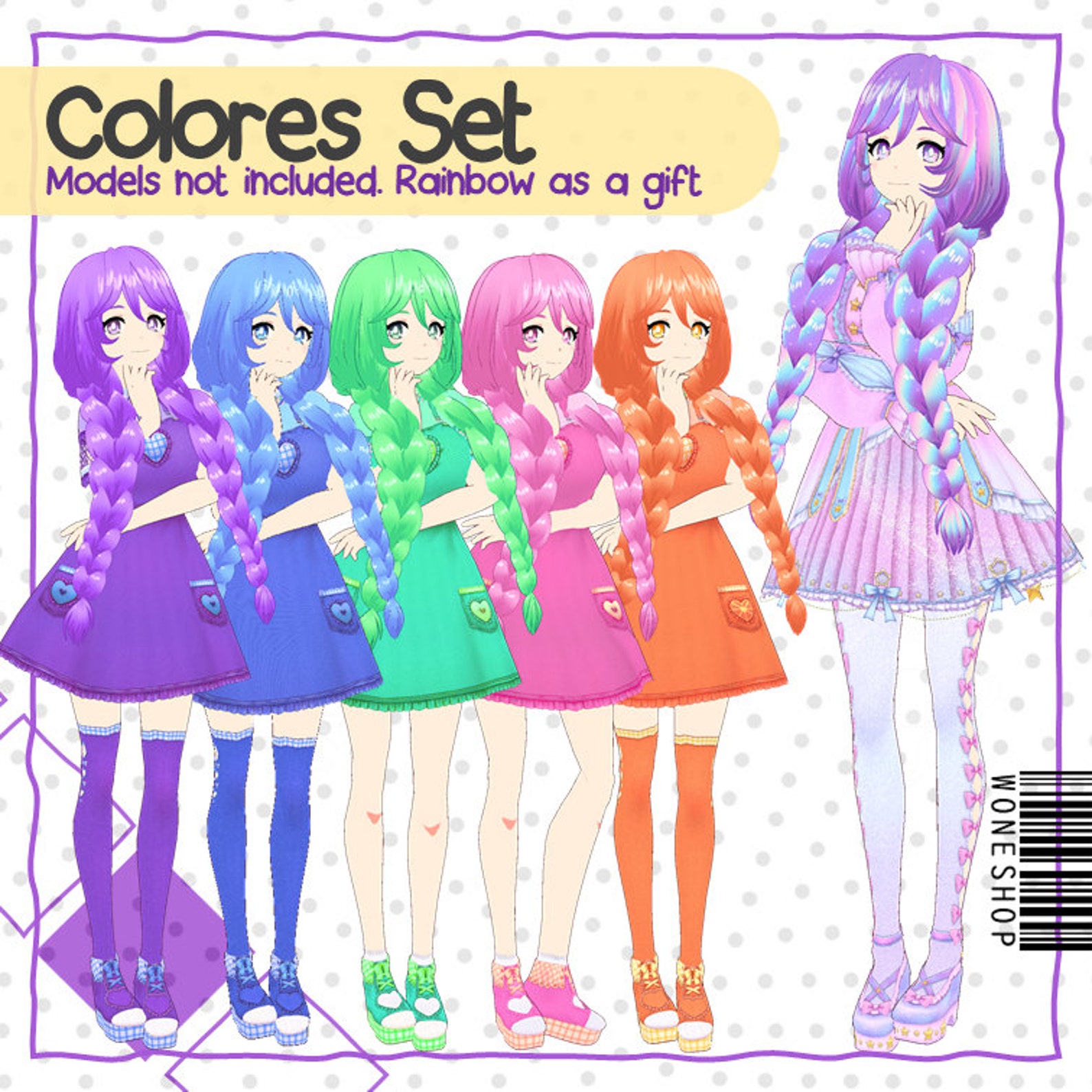 Vroid Hair Preset Cute Doble Braid - Etsy