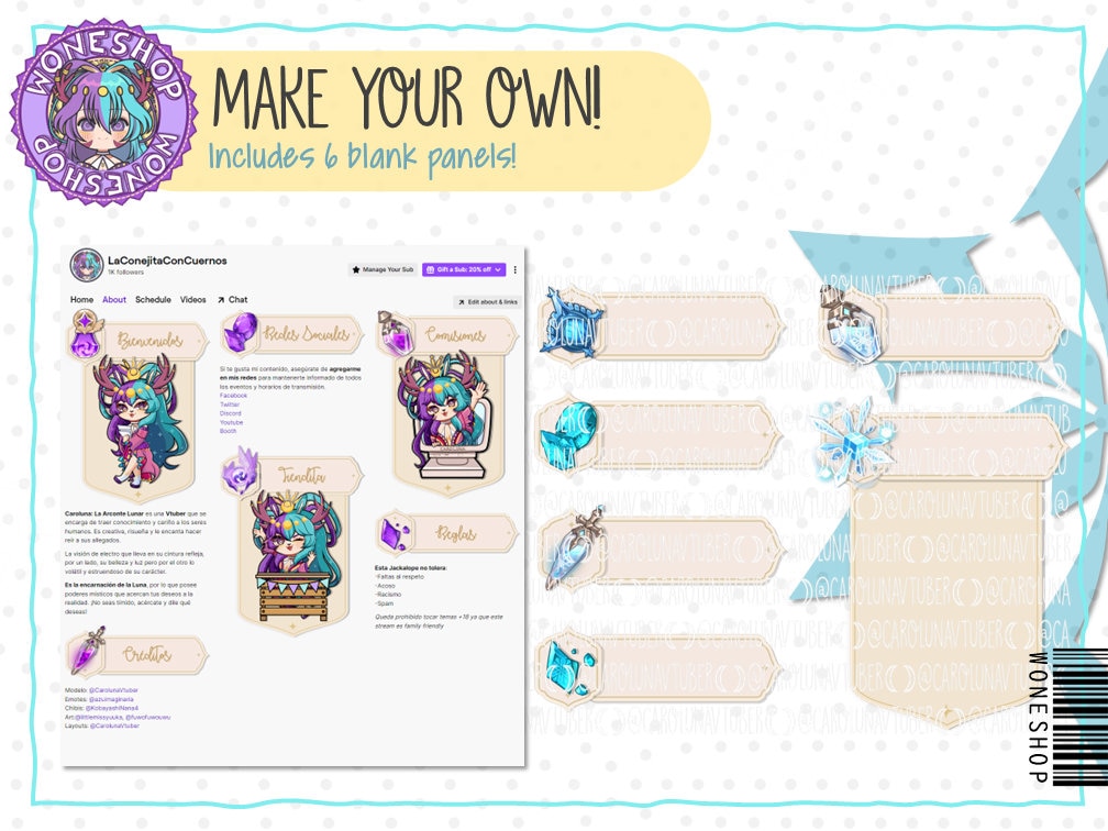 TWITCH PANELS en/es: Cryo Genshin Impact - Etsy