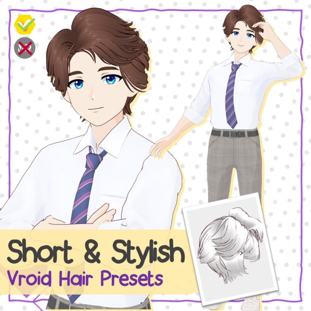 Vroid Hair Preset Short and Stylish - Etsy