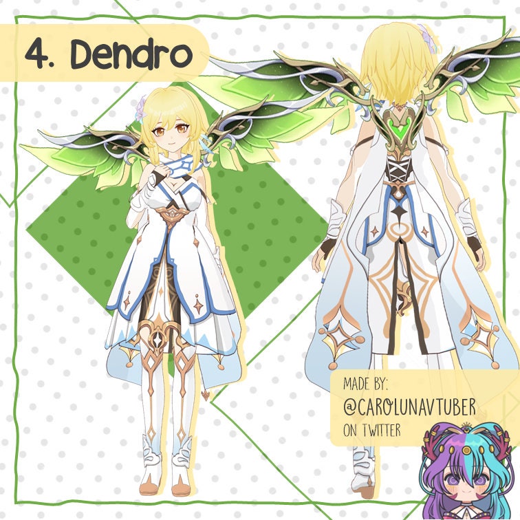 Vroid Hair Preset- 10 Wings /genshin Impact - Etsy