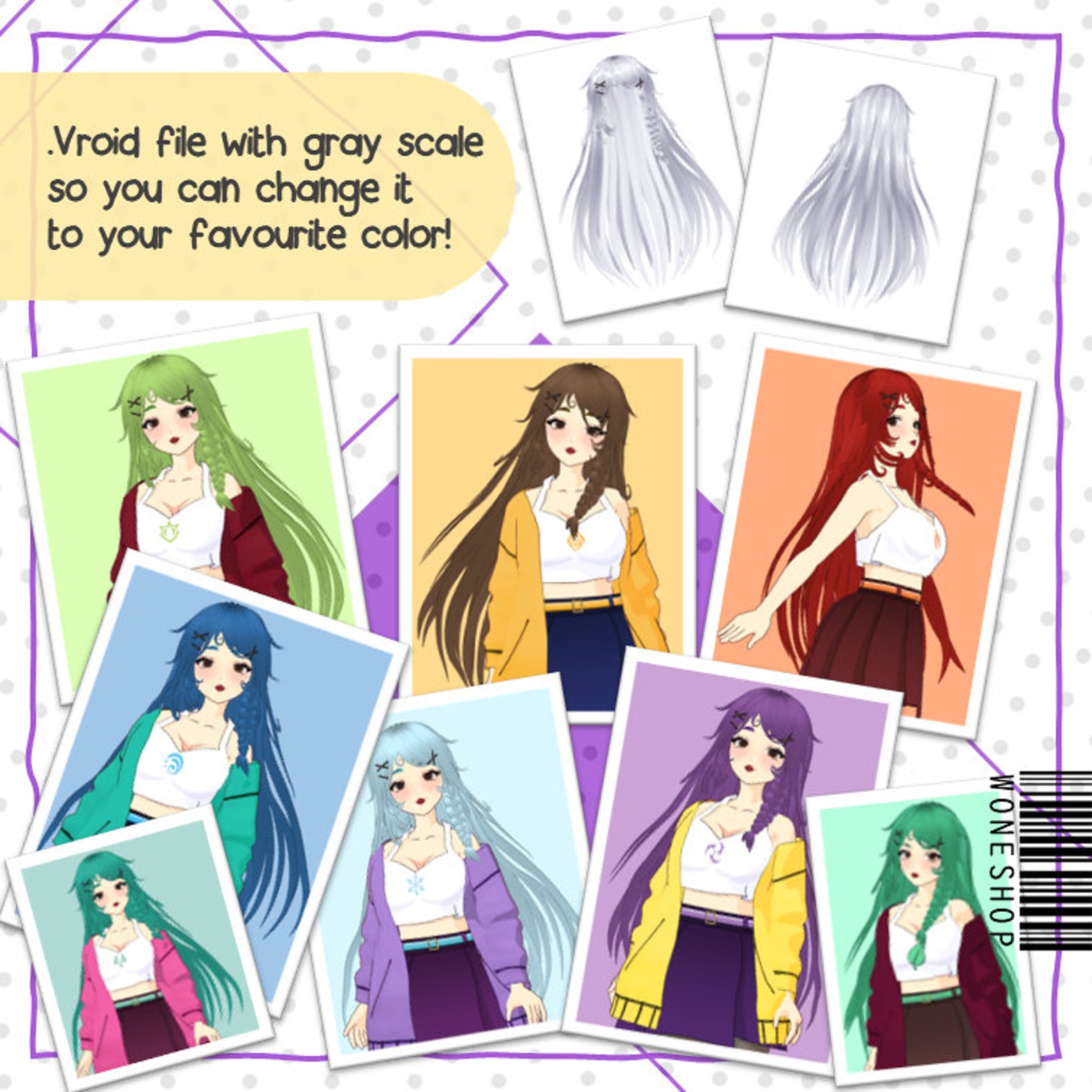Vroid Hairpreset Cute Long Hair With Braid - Etsy