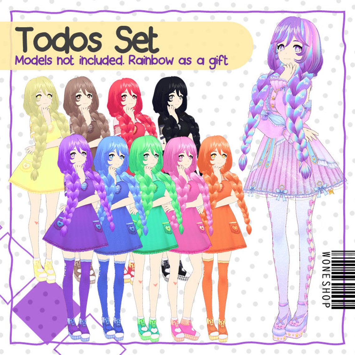 Vroid Hair Preset Cute Doble Braid - Etsy