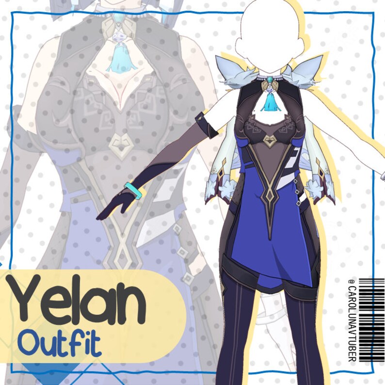 Vroid Outfit Yelan/genshin Impact - Etsy