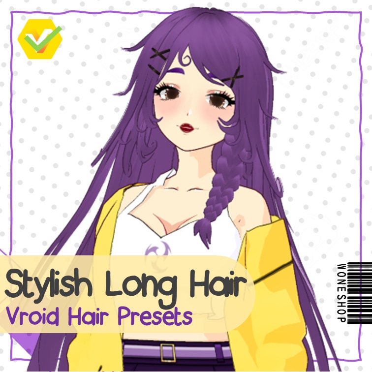Vroid Hairpreset Cute Long Hair With Braid - Etsy