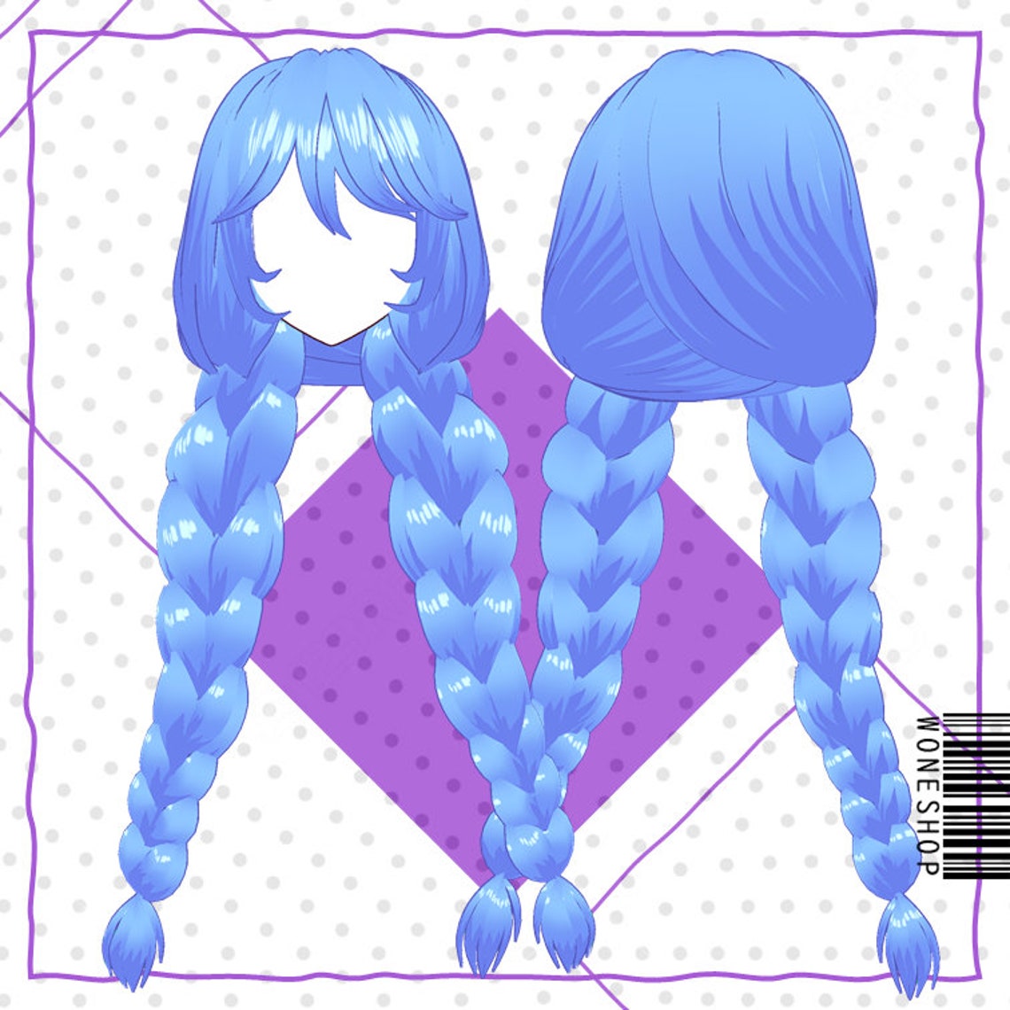 Vroid Hair Preset Cute Doble Braid - Etsy