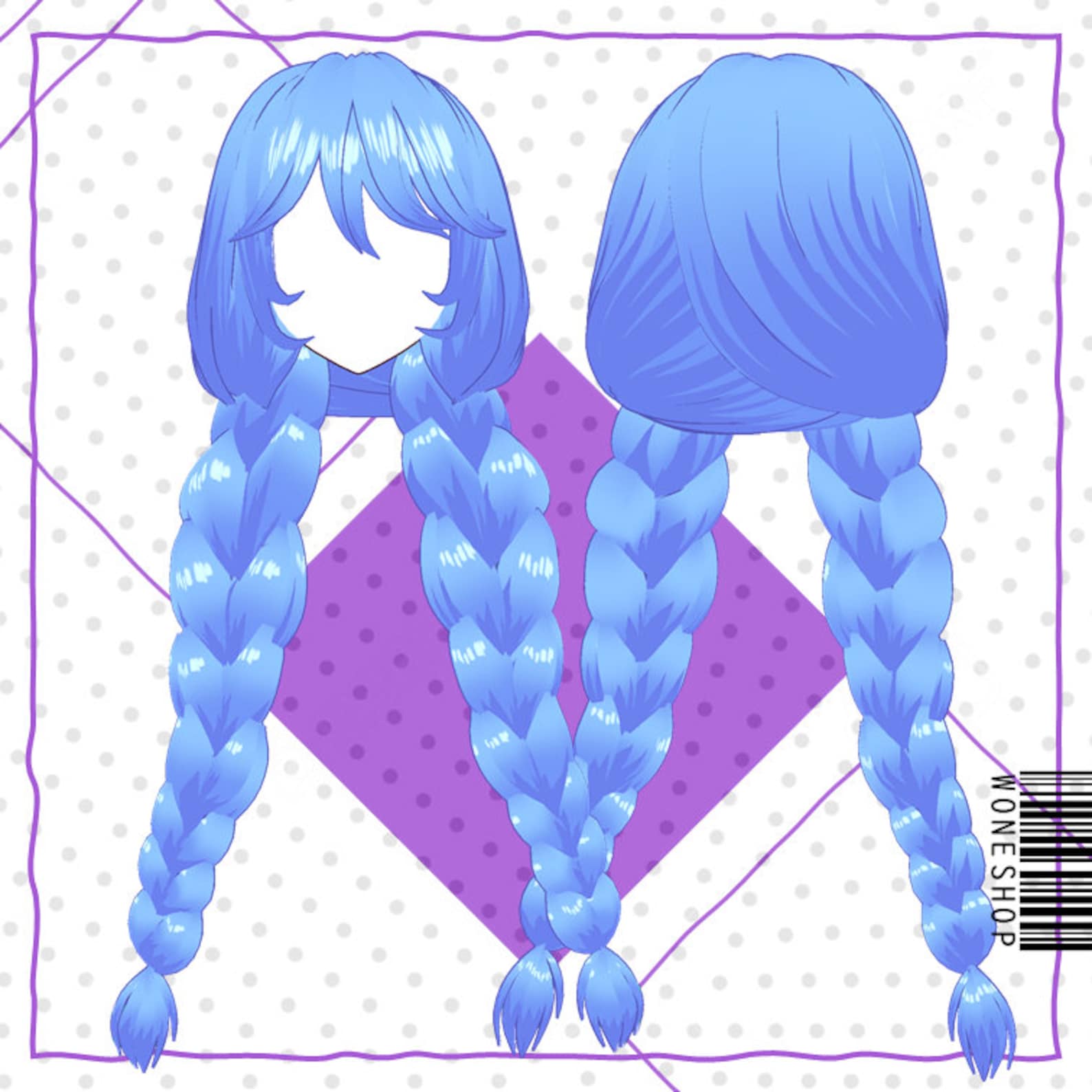 Vroid Hair Preset Cute Doble Braid - Etsy