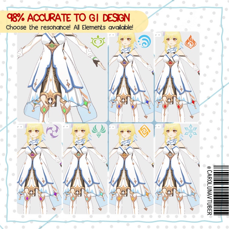 Vroid Outfit Lumine/genshin Impact - Etsy