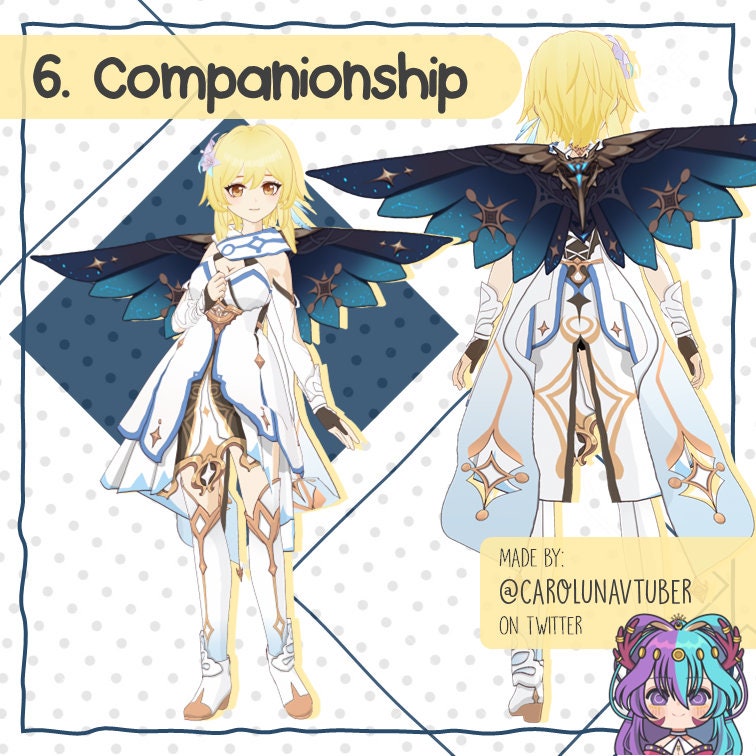 Vroid Hair Preset- 10 Wings /genshin Impact - Etsy
