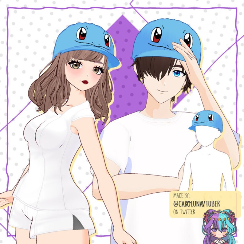 Vroid Hair Preset- Pokemon Starters Caps - Etsy