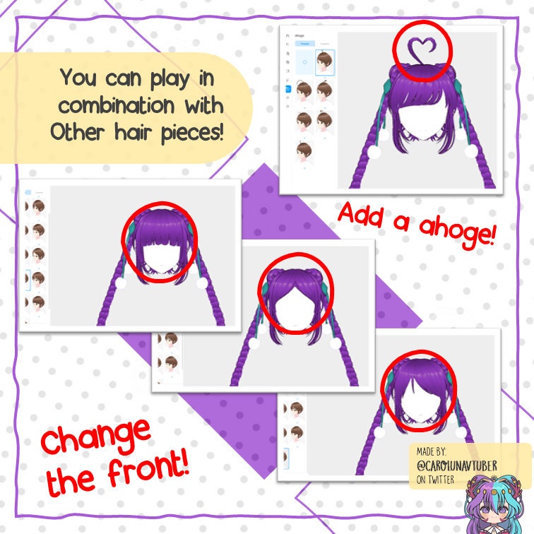 Vroid Hair Preset- Braided Twin Tails (3 Options) - Etsy