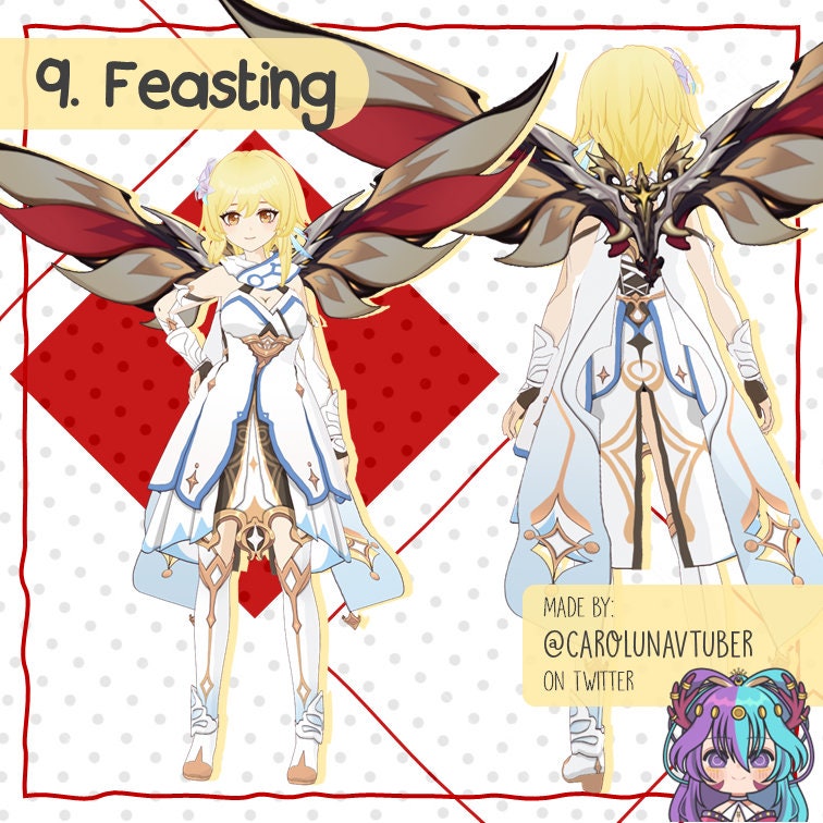 Vroid Hair Preset- 10 Wings /genshin Impact - Etsy
