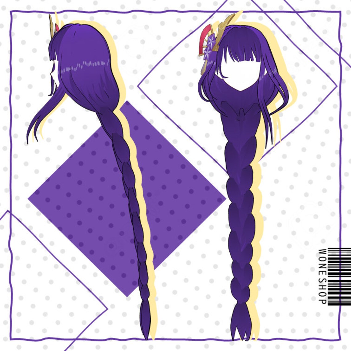 Vroid Hair Preset Raiden Shogun/genshin Impact - Etsy