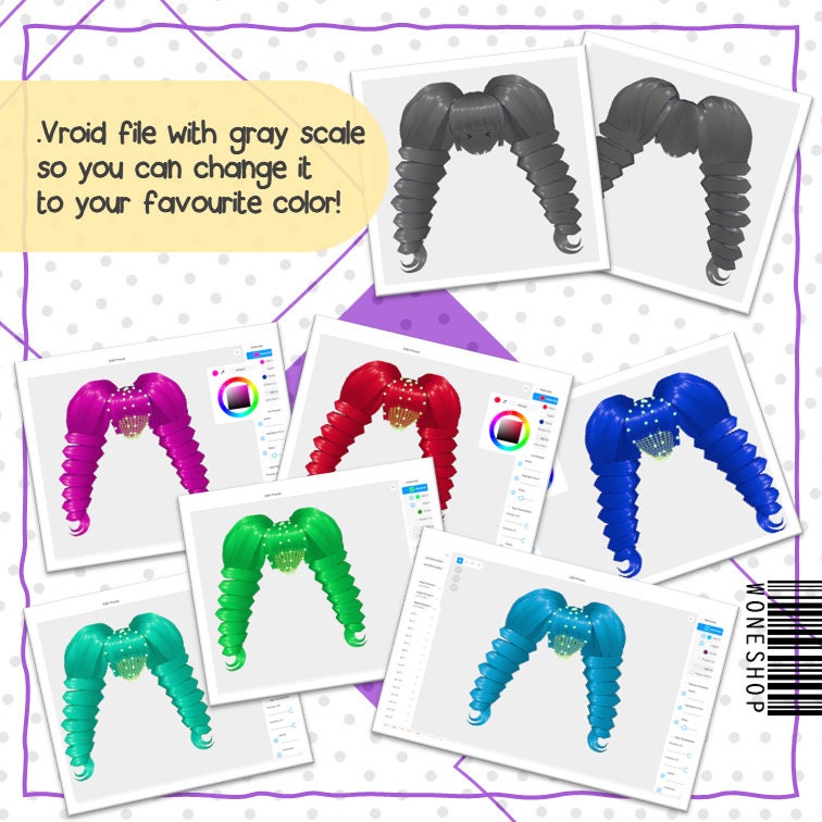 Vroid Hair Preset – Doll Ponytail, Drill & Curly Tails (digital) - Etsy