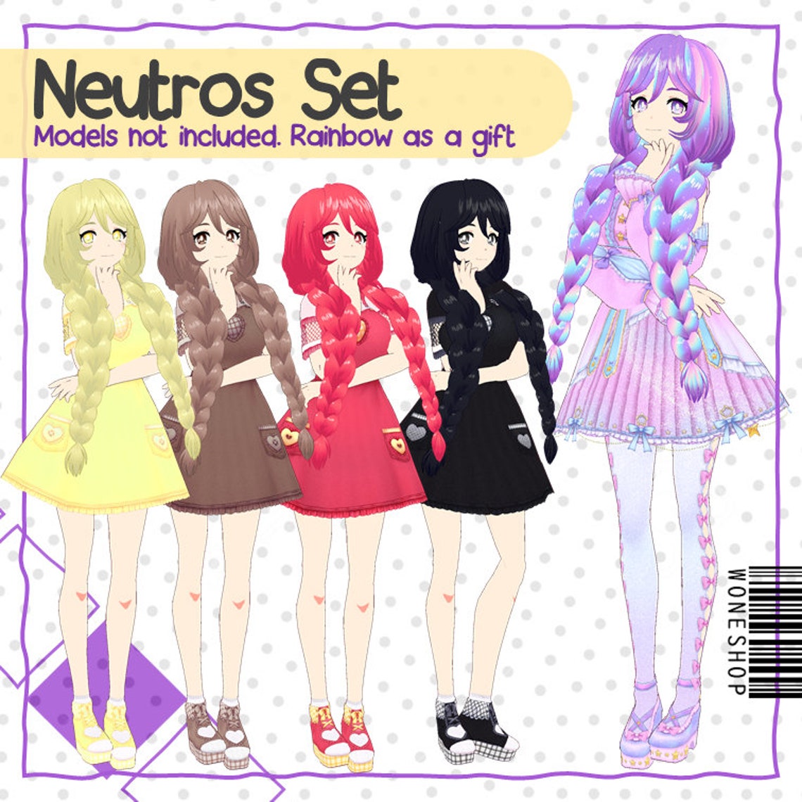 Vroid Hair Preset Cute Doble Braid - Etsy