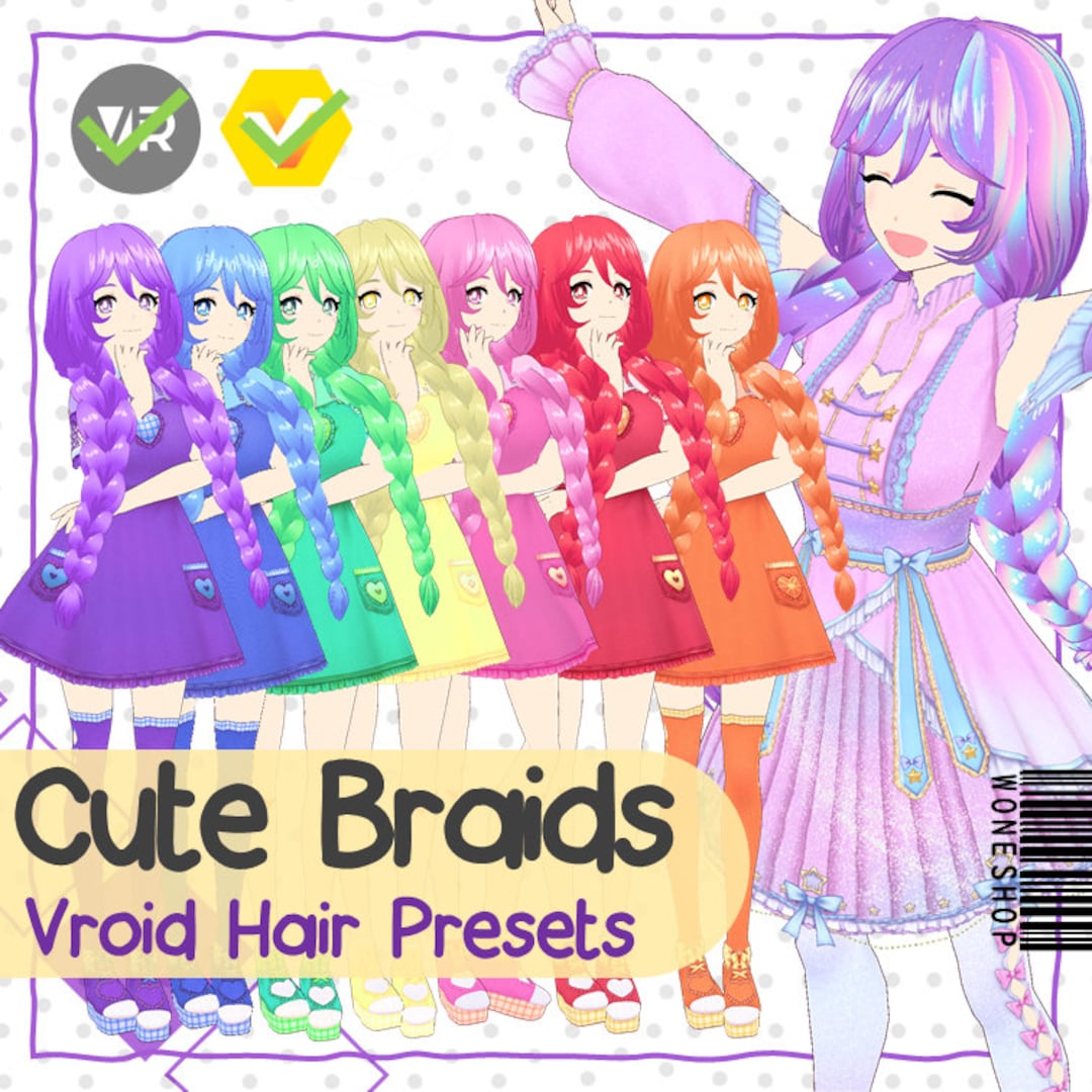 Vroid Hair Preset- Cute Doble Braid - Etsy