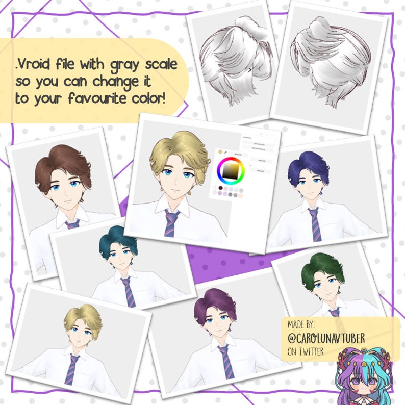 Vroid Hair Preset Short and Stylish - Etsy